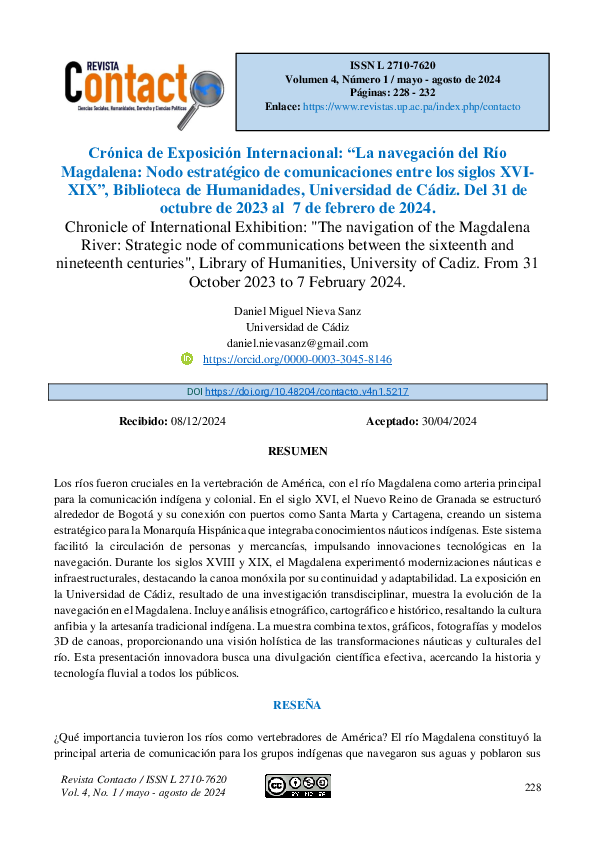 (PDF) Crónica de Exposición Internacional: "La navegación del Río Magdalena: Nodo estratégico de ...