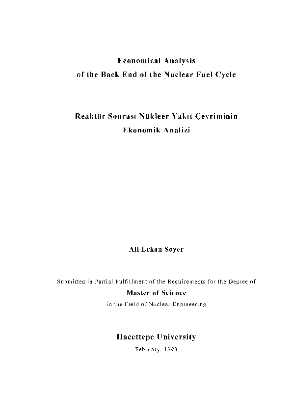 (PDF) Economical analysis of the back end of the nuclear fuel cycle ...