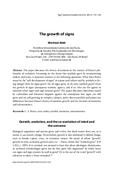 (PDF) The growth of signs