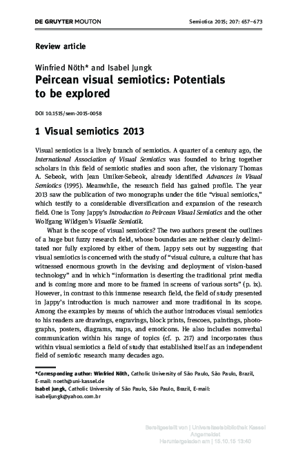(PDF) Peircean visual semiotics: Potentials to be explored