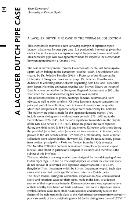 (PDF) Rare Japanese Lacquer Pipe Case in Torralba Collection