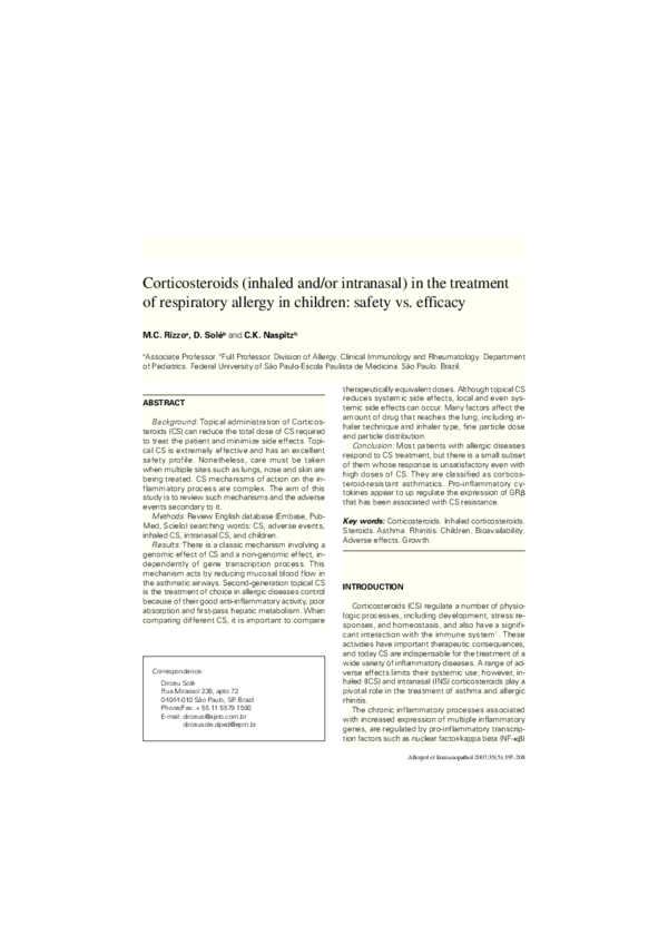 (PDF) Corticosteroids (inhaled and/or intranasal) in the treatment of ...