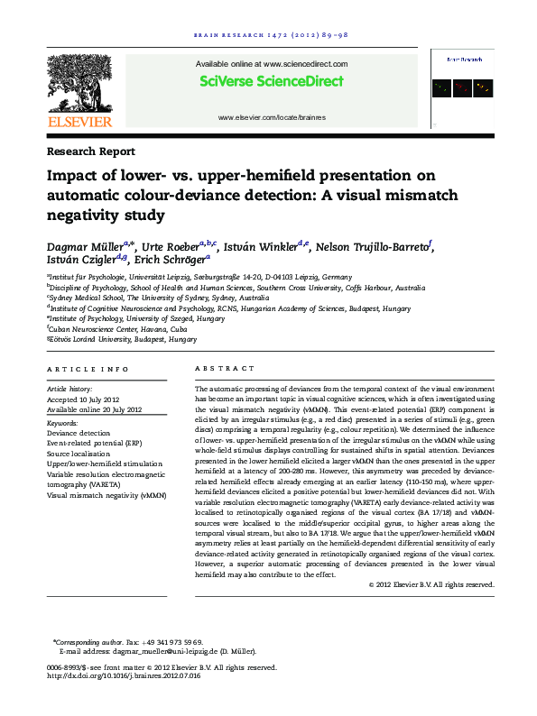 (PDF) Impact of lower- vs. upper-hemifield presentation on automatic ...