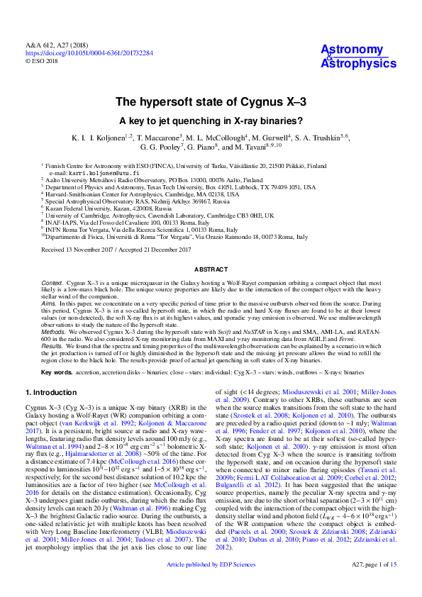 (PDF) The hypersoft state of Cygnus X–3