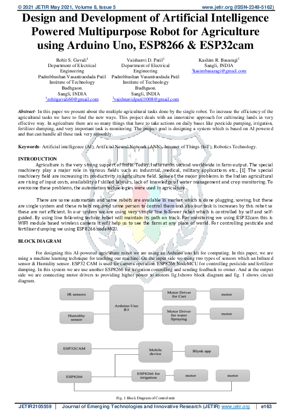 (PDF) Design and Development of Artificial Intelligence Powered Multipurpose Robot for ...