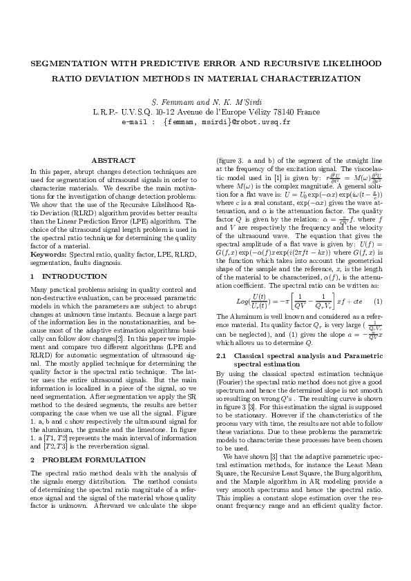 (PDF) Segmentation With Predictive Error And Recursive Likelihood Ratio Deviation Methods In ...