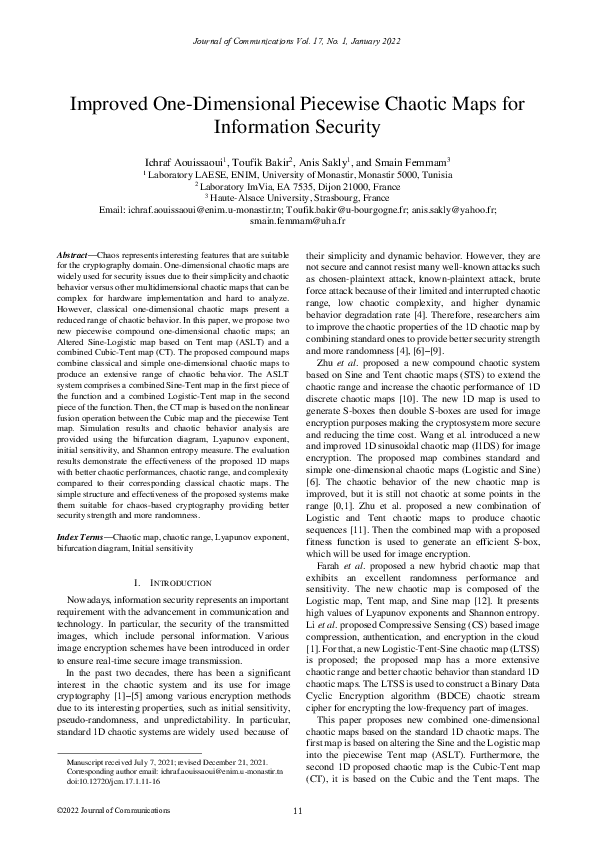 (PDF) Improved One-Dimensional Piecewise Chaotic Maps for Information ...
