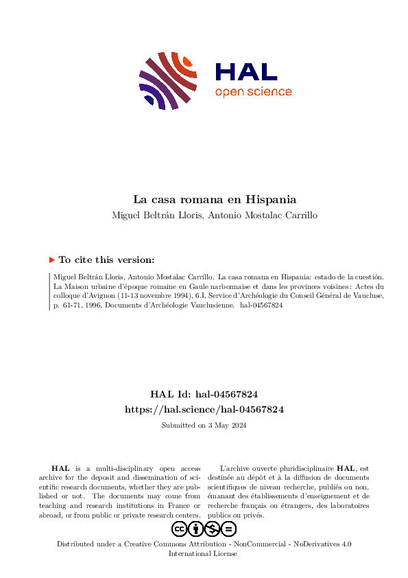 (PDF) La casa romana en Hispania