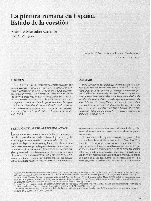(PDF) La pintura Romana en España: estado de la cuestión
