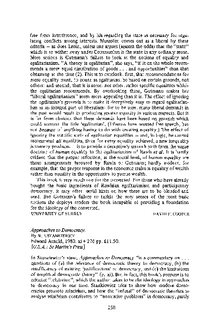 (PDF) Approaches to Democracy