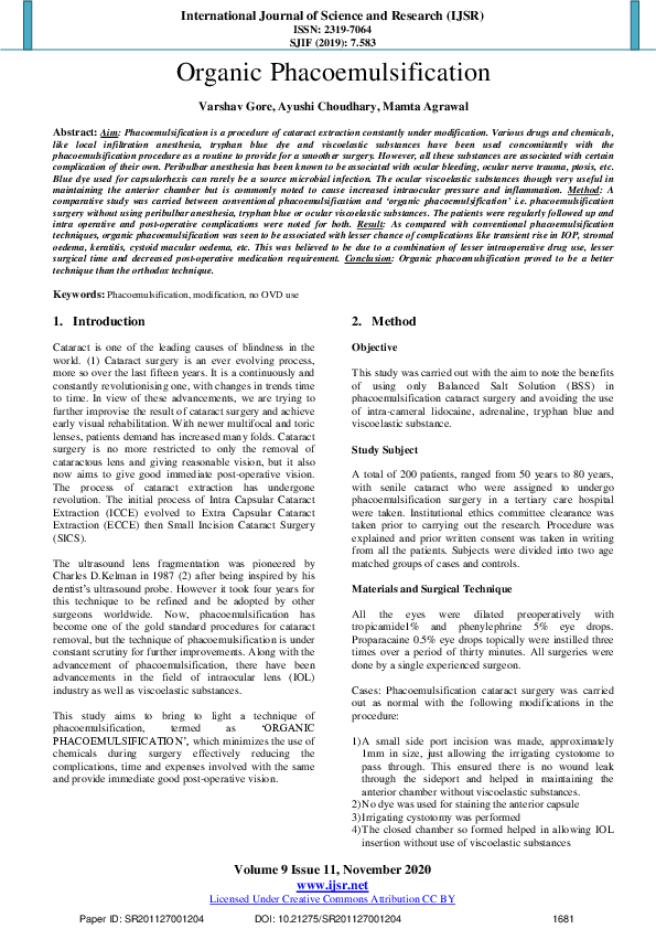 (PDF) Organic Phacoemulsification
