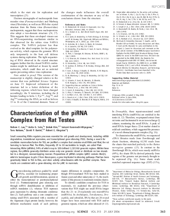(PDF) Crystal Structure of the Rabies Virus Nucleoprotein-RNA Complex
