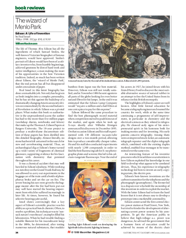 (PDF) The wizard of Menlo Park