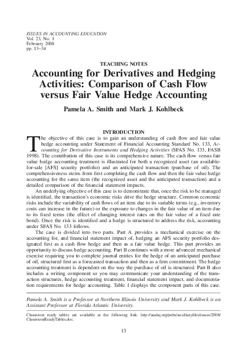 (PDF) Accounting for Derivatives and Hedging Activities: Comparison of ...