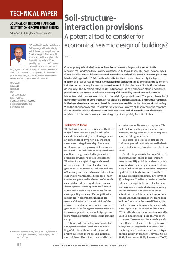 (PDF) Soil-structure-interaction provisions: A potential tool to consider for economical seismic ...