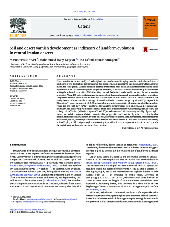 (PDF) Soil and desert varnish development as indicators of landform ...