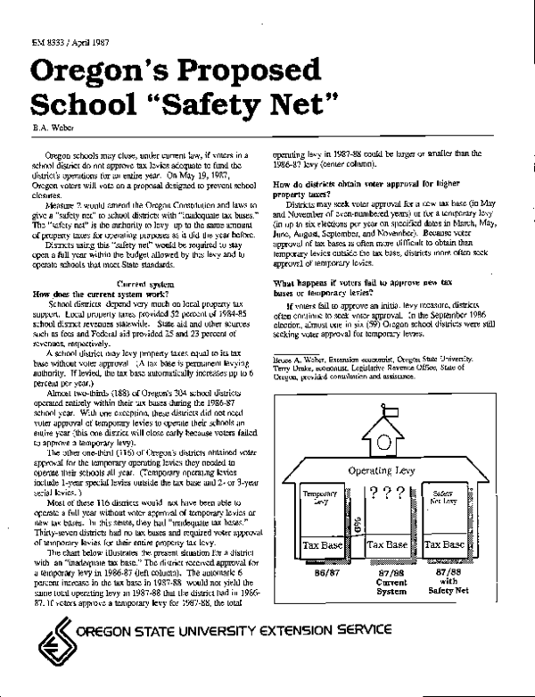 (PDF) Oregon's proposed school "safety net