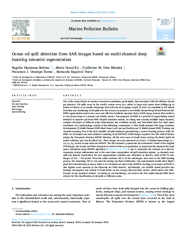 (PDF) Ocean oil spill detection from SAR images based on multi-channel ...