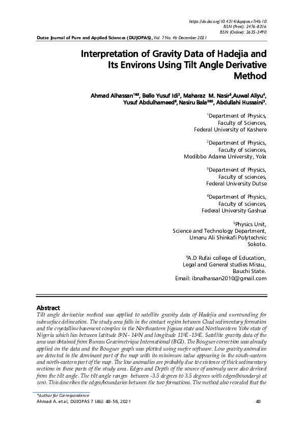 (PDF) Interpretation of gravity data of Hadejia and its environs using ...