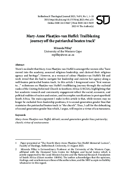 (PDF) Mary-Anne Plaatjies-van Huffel