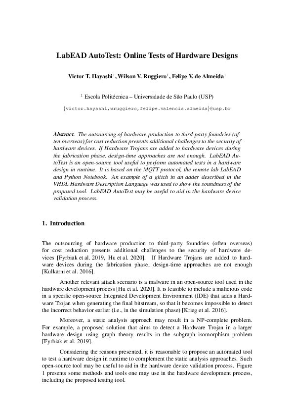 (PDF) LabEAD AutoTest: Online Tests of Hardware Designs | Victor ...