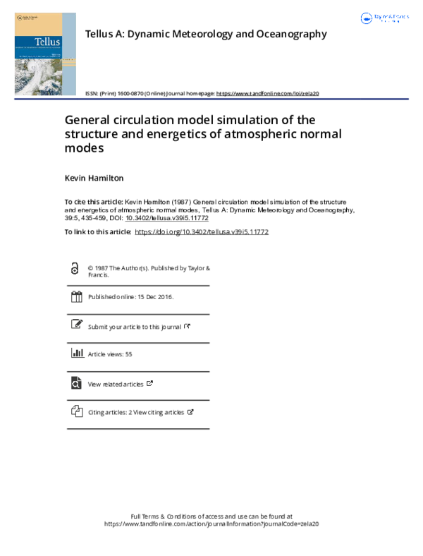 (PDF) General circulation model simulation of the structure and ...
