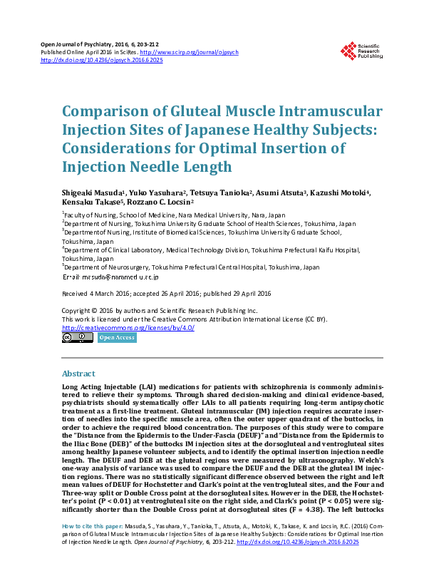 (PDF) Comparison of Gluteal Muscle Intramuscular Injection Sites of ...