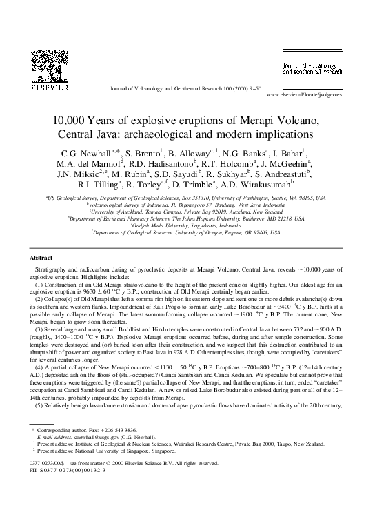 (PDF) 10,000Years of explosive eruptions of Merapi Volcano, Central Java: archaeological and ...
