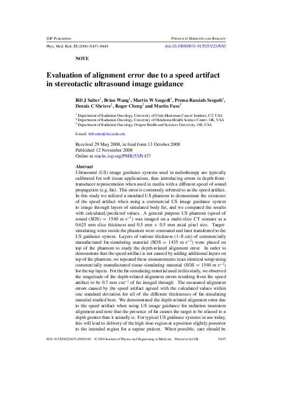 (PDF) Evaluation of alignment error due to a speed artifact in ...