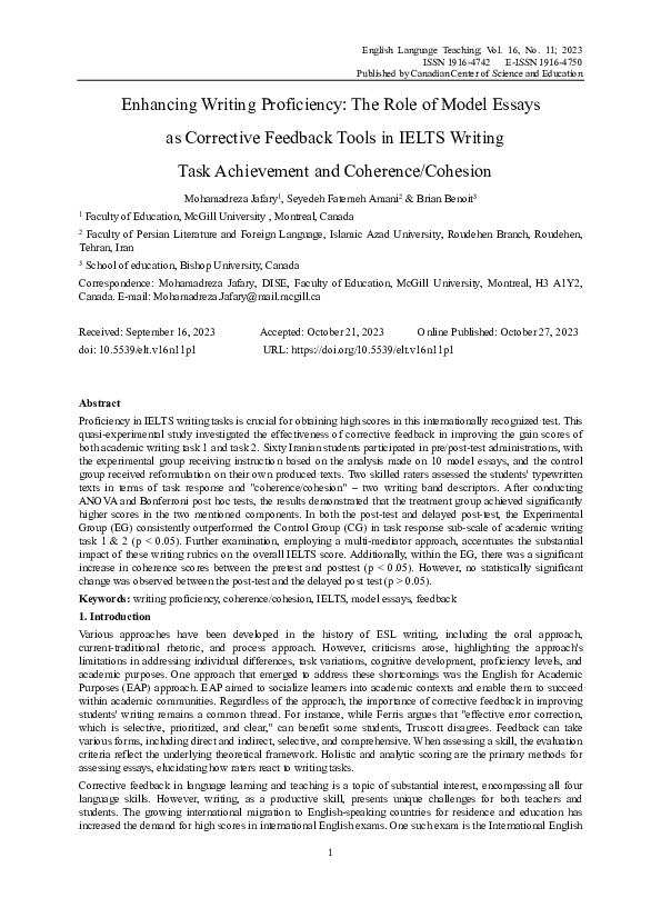 (PDF) Enhancing Writing Proficiency: The Role of Model Essays as ...