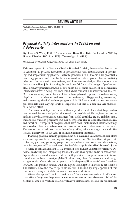 (PDF) Physical activity interventions in children and youth with autism spectrum disorder: A ...