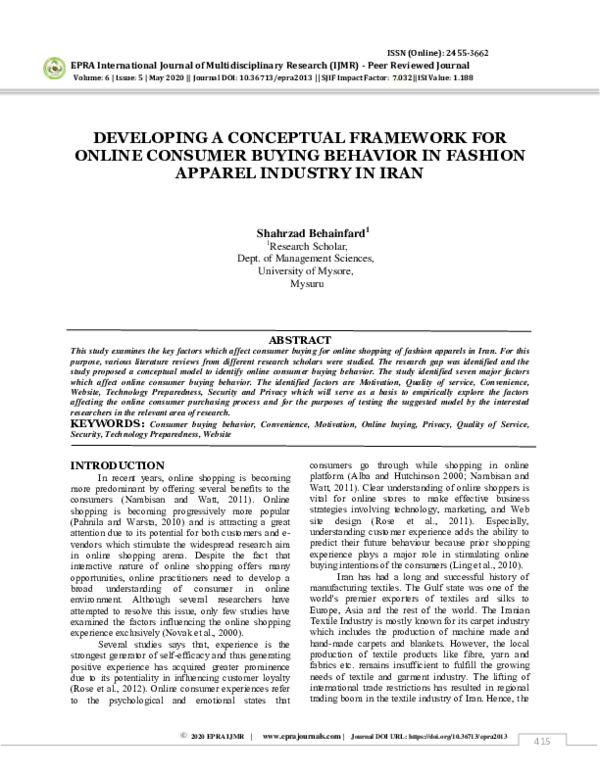 (PDF) Developing a Conceptual Framework for Online Consumer Buying ...