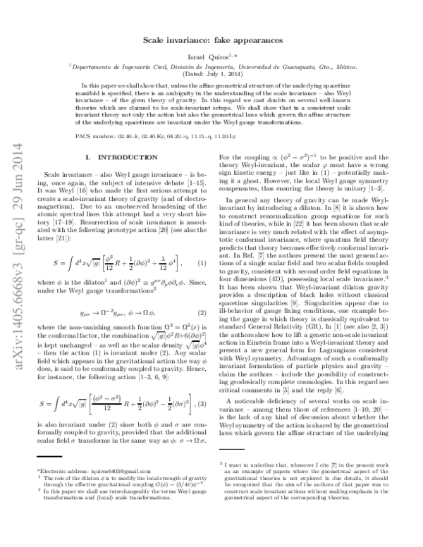 (PDF) Scale invariance: fake appearances