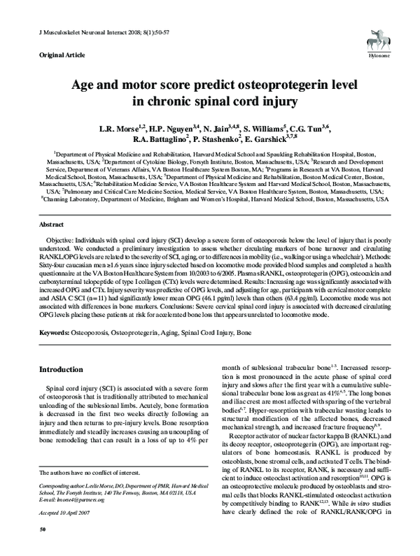 (PDF) Age and motor score predict osteoprotegerin level in chronic ...