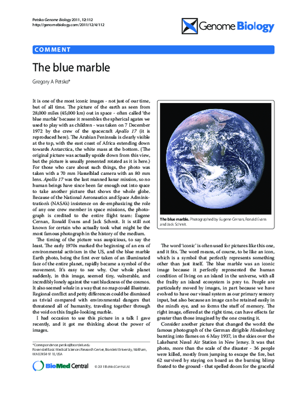 (PDF) The blue marble
