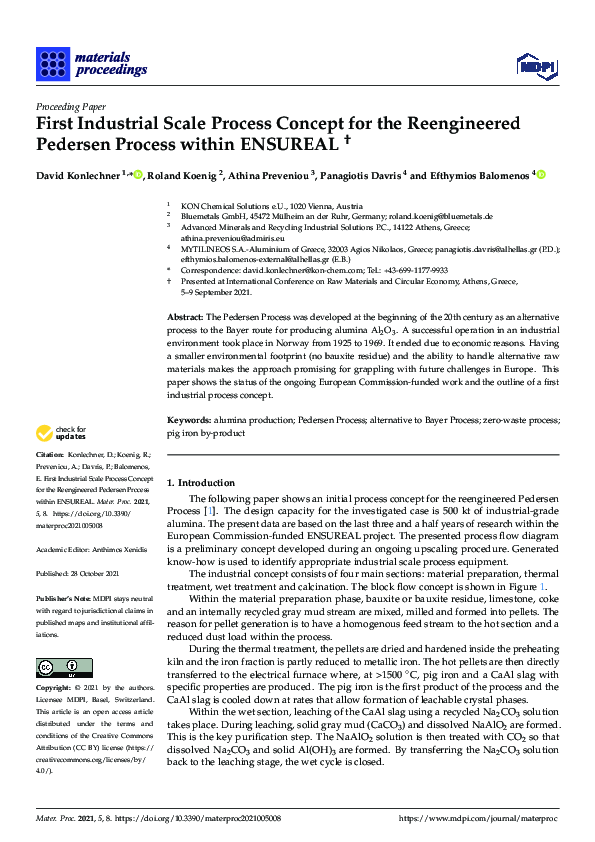 (PDF) First Industrial Scale Process Concept for the Reengineered ...