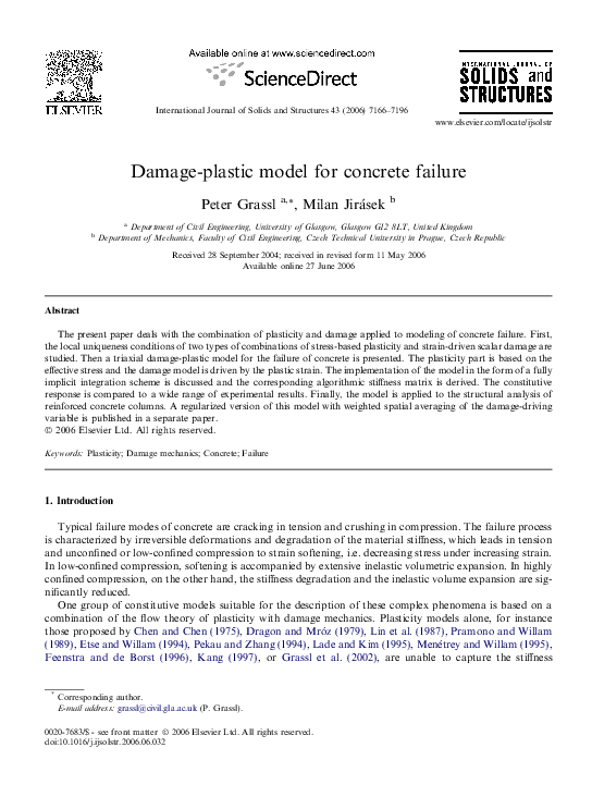 (PDF) Damage-plastic model for concrete failure