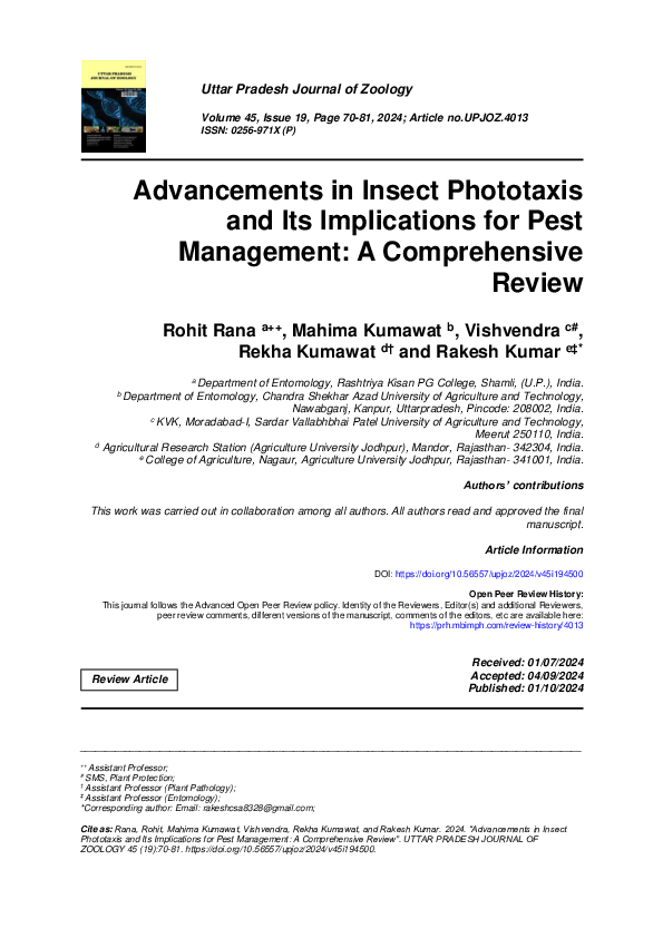 (PDF) Advancements in Insect Phototaxis and Its Implications for Pest ...