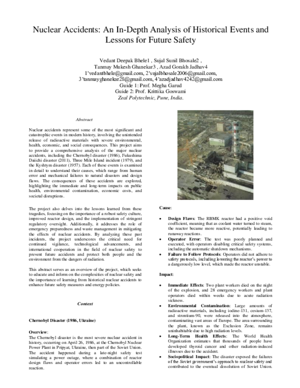 (PDF) Nuclear Accidents: An In-Depth Analysis of Historical Events and ...