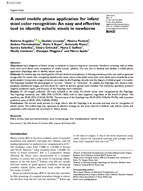 (PDF) A novel mobile phone application for infant stool color ...
