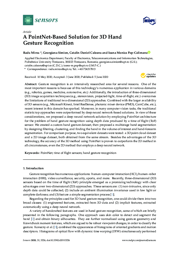 (PDF) A PointNet-Based Solution for 3D Hand Gesture Recognition
