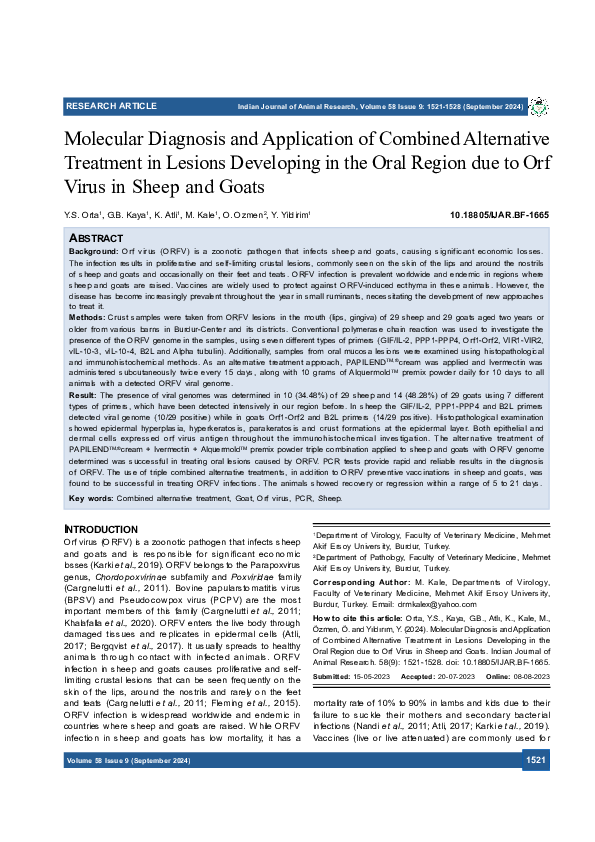 (PDF) Molecular Diagnosis and Application of Combined Alternative ...
