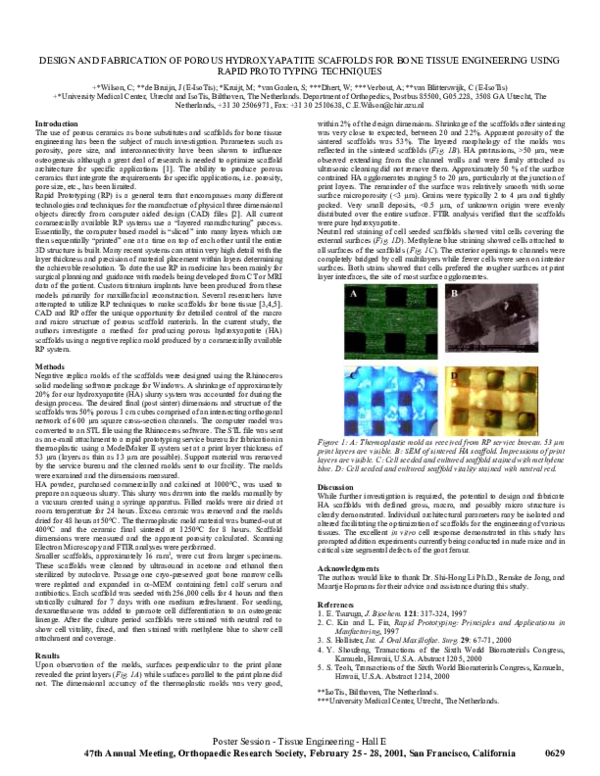 (PDF) Design and Fabrication of Porous Hydroxyapatite Scaffolds for Bone Tissue Engineering ...