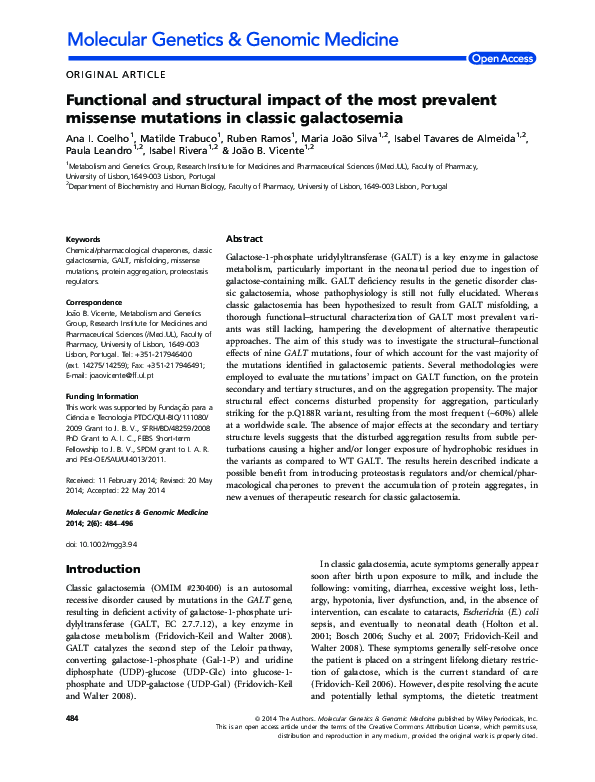 (PDF) Functional and structural impact of the most prevalent missense mutations in classic ...
