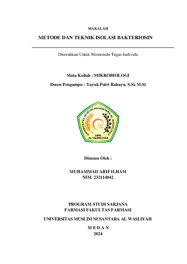 (PDF) METODE DAN TEKNIK ISOLASI BAKTERIOSIN
