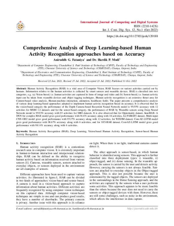 (PDF) Comprehensive Analysis of Deep Learning-based Human Activity Recognition approaches based ...