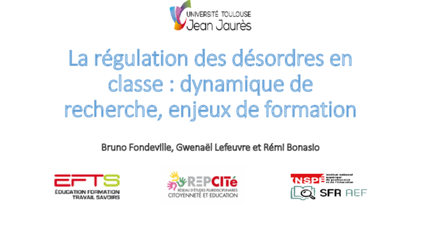 (PDF) La régulation des désordres en classe : dynamique de recherche ...