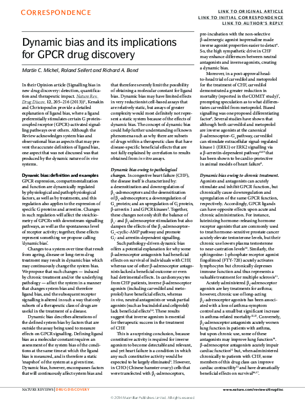 (PDF) Dynamic bias and its implications for GPCR drug discovery ...