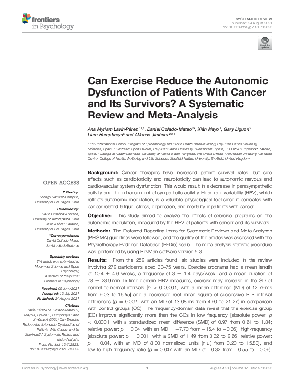 (PDF) Can Exercise Reduce the Autonomic Dysfunction of Patients With ...