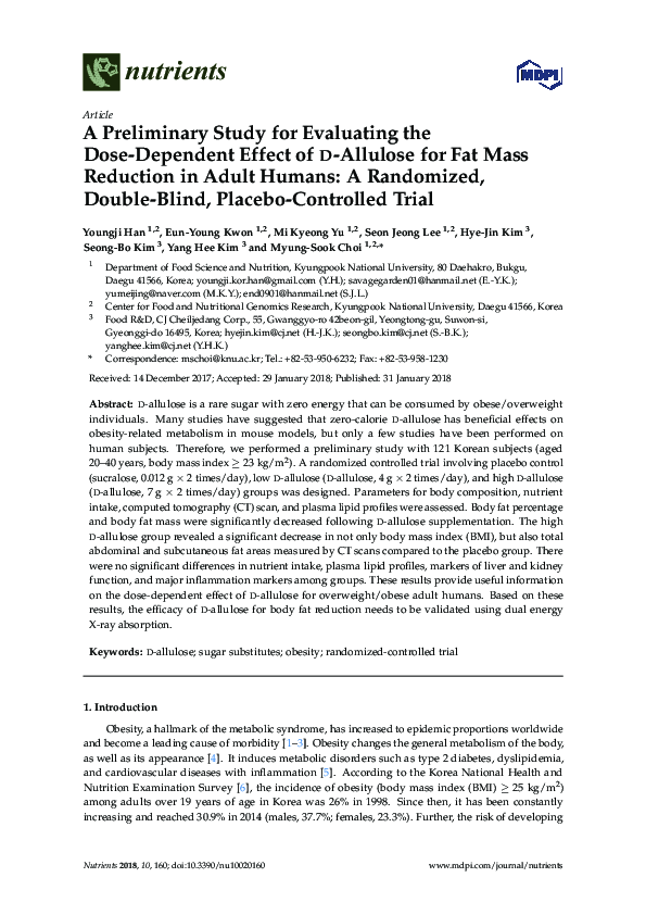 (PDF) A Preliminary Study for Evaluating the Dose-Dependent Effect of d ...